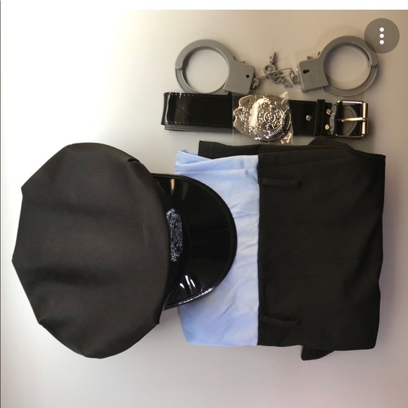 Dresses | All Black With Silver Hardware Mimi Police Costume Womens ...